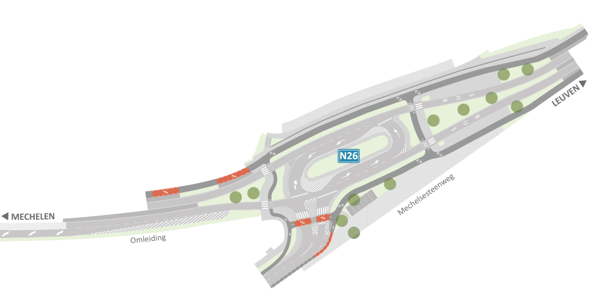 Omleiding (N26) Herent: start aanleg Keerpunt Zuid | Wegen en verkeer